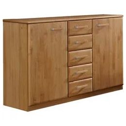 Kombikommode Wiemann "Lausanne, Dreht&uuml;renschrank, Schrank, W&auml;scheschrank, Erle teilmassiv", beige (natur), B:125cm H:89cm T:37cm, Sideboards, Kombikommode, Made in Germany, Topseller