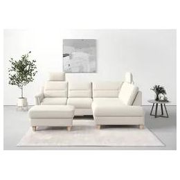 Sit & More Ecksofa SIT & MORE "Far&ouml; L-Form", beige (creme), B:251cm H:90cm T:187cm, Sofas, Ecksofa, inklusive Federkern, wahlweise mit Bettfunktion und Bettkasten