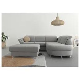 Sit & More Ecksofa SIT & MORE "Apulia L-Form", grau, B:250cm H:78cm T:212cm, Webstoff (100% Polyester);Struktur weich (90% Polyester, 10% Polyamid);Luxus-Micofaser Euphoria (100% Polyester);Samtoptik (100% Polyester), Sofas, Ecksofa, wahlweise Bettfunktion, Bettkasten und Kopf- und Armteilverstellung