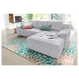 Ecksofa Home Affaire "Labene L-Form", silber, B:270cm H:82cm T:90cm, Struktur fein (95% Polyester, 5% Polyamid);Luxus-Microfaser ALTARA NUBUCK (100% Polyester);Kunstleder SOFTLUX / Struktur (100% Polyester);Struktur (100% Polyester);Flachgewebe (95% Polyester, 5% Polyamid), Sofas, Ecksofa, wahlweise mit Bettfunktion und Bettkasten, auch als XXL-Variante