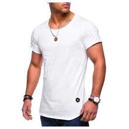 T-Shirt behype "DUST", Herren, Gr. S, wei&szlig;, 100% Baumwolle, unifarben, Shirts T-Shirt, mit Rundhals-Ausschnitt