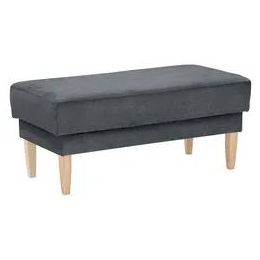 Hockerbank Home Affaire "Scalea", grau (anthrazit, buche), B:110cm H:51cm T:55cm, Microfaser in Antiklederoptik (92% Polyester, 8% Polyamid), Hocker
