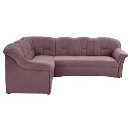 Ecksofa DOMO collection "Papenburg B/T/H: 242/190/84 cm L-Form", lila (beere), B:242cm H:84cm T:190cm, Struktur ( 90% Polyester, 10% Polyacryl);Microfaser PRIMABELLE (100% Polyester);Kunstleder SOFTLUX;Luxus-Microfaser (100% Polyester), Sofas, Ecksofa, wahlweise mit Bettfunktion, Langer Schenkel links oder rechts