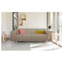 3-Sitzer OTTO HOME "Maroon", beige, B:236cm H:82cm T:96cm, Struktur grob ( 100% POLYPROPYLEN;Struktur fein ( 100% Polyester);Struktur (100% Polyester), Sofas, in skandinavischem Design, mit losen Kissen