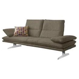 2-Sitzer W.Schillig "broadway, Designsofa mit tollem Sitzkomfort", schwarz (pepper s22), B:216cm H:94cm T:96cm, Flachgewebe S22 (100% Polyester), Sofas, Sitztiefenverstellung, Kopfteil- & Seitenteilverstellung, Breite 216cm