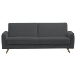 3-Sitzer exxpo - SOFA FASHION "Samso, elegant und bequem, aktueller Cord Bezug, Kippcouch", grau (anthrazit), B:222cm H:89cm T:93cm, 100% PES, Sofas, hochwertige Verarbeitung, Schlafsofa inkl. Bettfunktion und Bettkasten