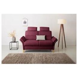 2-Sitzer Home Affaire "Westerland", rot (bordeaux), B:166cm H:90cm T:89cm, 100% Polyester, Sofas, Federkern-Polsterung. wahlweise mit Armlehnfunktion