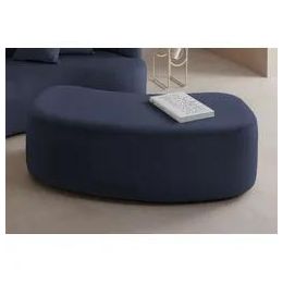 Polsterhocker "Dilara", blau (dunkelblau), B:143cm H:45cm T:68cm, Struktur fein 100% Polyester);Samtoptik (100% Polyester);Boucl&eacute; (100% Polyester), LeGer Home by Lena Gercke, Hocker, Polsterhocker, zur Serie "Dilara", gerundete Optik, auch in Bezugsqualit&auml;t Boucl&eacute;
