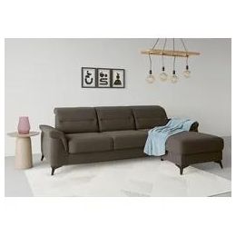 Sit & More Ecksofa SIT & MORE "Sinatra L-Form", braun (espresso), B:258cm H:85cm T:170cm, 90% Polyester, 10% Polyamid, Sofas, Ecksofa, mit Recamiere, optional mit Kopfteilverstellung und Armteilfunktion