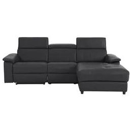 Ecksofa Home Affaire "Binado, L-Form", schwarz, B:252cm T:164cm, Webstoff (95% Polyester/5% Nylon), Sofas, Ecksofa, mit manueller oder elektrischer Relaxfunktion mit USB-Anschluss