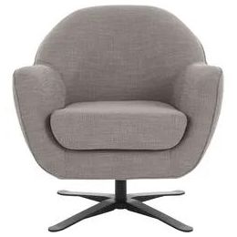 Drehsessel Home Affaire "Stavre, Loungesessel mit Drehfunktion", grau (falcon), B:83cm H:85cm T:80cm, 100% Polyester, Sessel, Drehsessel, in moderner Optik, mit elegantem Drehfu&szlig;