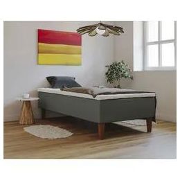 Boxspringbett Home Affaire "Osterberg", grau (anthrazit), B:81cm L:201cm, 100% Polyester, Komplettbetten, Boxspringbett, mit Taschen-Federkernunterbox