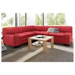 Ecksofa DOMO collection "Norma Top, elegant und modern, flache Armlehnen, L-Form", rot, B:247cm H:77cm T:212cm, Sofas, Ecksofa, wahlweise mit Bettfunktion