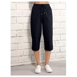 Caprihose, Damen, Gr. 54, Normalgr&ouml;&szlig;en, blau (marine), 95% Baumwolle, 5% Elasthan, unifarben, 3/4-L&auml;nge, Hosen Caprihose