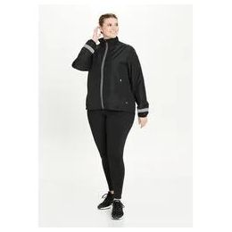 Laufjacke Q BY ENDURANCE "VENEE", Gr. 44, schwarz, 100% Polyester, bedruckt, unifarben, normal, hoch geschlossener Ausschnitt, Jacken, in gro&szlig;en Gro&szlig;en verf&uuml;gbar