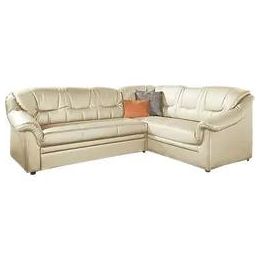 Ecksofa DOMO collection "Montana, zeitlose R&uuml;ckensteppung, bequeme Armlehnen, L-Form", beige (creme), B:234cm H:84cm T:185cm, Sofas, Ecksofa, wahlweise mit Bettfunktion