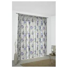 Vorhang WIRTH "Montrose" Gr. 5, bunt (blau, lila), B:142cm H:255cm, Jacquard, Polyester, Gardinen