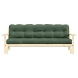 Schlafsofa KARUP DESIGN "Unwind", gr&uuml;n (olive gr&uuml;n), B:190cm H:14cm T:92cm, Sofas, Schlafsofa, Mit Holzstruktur, inkl. Futonmatratze, Liegefl&auml;che 130x190 cm