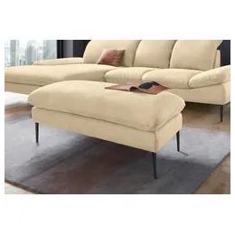 Hocker W.Schillig "enjoy&MORE", beige (sahara s37), B:106cm H:45cm T:71cm, Chenille-Flachgewebe R66 (85% Polyester, 15% Nylon);Longlife Xtra-Leder Z59: Glattleder mit modischer Pr&auml;gung. Hautst&auml;rke 0, 9 - 1, 1 mm;Stoff S37 (100% Polyester), Hocker, Hocker, F&uuml;&szlig;e schwarz pulverbeschichtet, Breite 106 cm