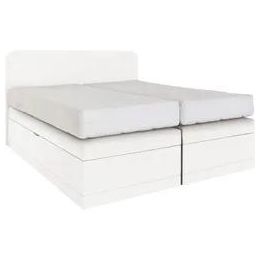 Boxspringbett, wei&szlig;, B:145cm L:212cm, Box und Kopfteil: Microvelours (100% Polyester) oder Kunstleder (Polyurethan);Bezug der Obermatratze: 100% Polyester, Westfalia Schlafkomfort, Komplettbetten, Boxspringbett, wahlweise mit Bettkasten