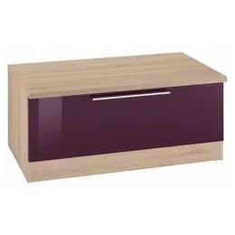 Sitzbank KOCHSTATION "KS-Samos", lila (aubergine hochglanz, eiche sonoma), B:100cm H:47cm T:60cm, Sitzb&auml;nke, Sitzbank