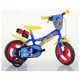 Kinderfahrrad DINO BIKES "12" Sonic Jungenfahrrad stabiler Stahl-Rahmen, St&uuml;tzr&auml;der, kindgerecht" Gr. 21, blau, Fahrr&auml;der, Kinder, 21cm, 12 Zoll (30,48cm), mit St&uuml;tzr&auml;dern, Trinkflasche und Frontschild