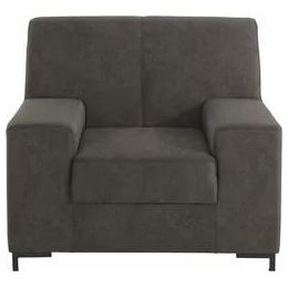 Sessel DOMO collection "Ledas kubisch und komfortabel, flache Armlehnen, eleganter Fu&szlig;", grau, B:100cm H:83cm T:88cm, 100% Polyester, Sessel, Sessel, in vielen Farben erh&auml;ltlich