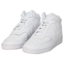 Sneaker Nike SPORTSWEAR "Wmns Court Vision Mid", Herren, Gr. 40,5, wei&szlig;, Leder, Schuhe Sneaker, Design auf den Spuren des Air Force 1