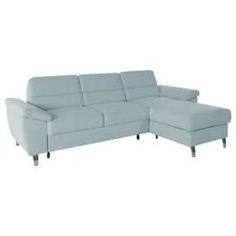 Sit & More Ecksofa SIT & MORE "Sorano L-Form", blau (aqua), B:250cm H:88cm T:161cm, Sofas, Ecksofa, wahlweise mit Bettfunktion und Bettkasten