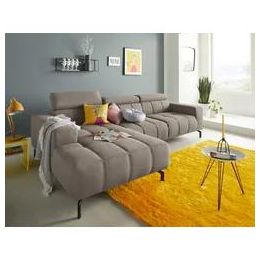 Ecksofa DOMO collection "Cunelli tolle Sitzn&auml;hte als Designelement, fester Sitzkomfort, L-Form", braun (schlamm), B:292cm H:79cm T:175cm, Sofas, Ecksofa, whlw. verstellbare Kopfteile, passend f&uuml;r g&auml;ngige Saugroboter