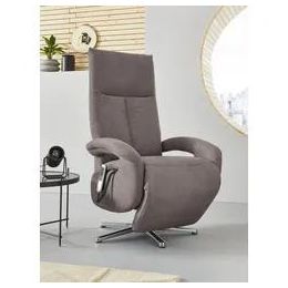 Sit & More TV-Sessel SIT & MORE "Tycoon mit Kopfteilverstellung und 360 Drehfunktion", grau (taupe), B:74cm H:117cm T:85cm, 90%Polyester, 10%Polyamid, Sessel, wahlweise manuell oder elektrischer Funktion, auch mit Akku (kabellos)