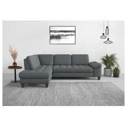 Sit & More Ecksofa SIT & MORE "Westham L-Form", grau, B:261cm H:88cm T:179cm, 100% Polyester, Sofas, Ecksofa, mit Ottomane, mit oder ohne Bettfunktion, Bettkasten, Verstellung
