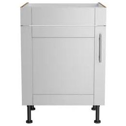 Sp&uuml;lenschrank KOCHSTATION "KS-Ahus", grau (hellgrau matt, wildeiche nachbildung), B:60cm H:87cm T:58,4cm, Schr&auml;nke, Sp&uuml;lenschrank, Breite 60 cm