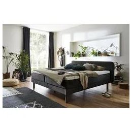 Boxspringbett "Carola", grau (anthrazit), B:162cm L:206cm, Bezug Bett: Feinstruktur (100% Polypropylen);Matratze: 100% Polypropylen, Liegefl&auml;che 100% Polyester;Topper: 100% Polyester, ATLANTIC HOME COLLECTION, Komplettbetten, Boxspringbett, mit 7-Zonen-Taschen-Federkernmatratze und Komfortschaum-Topper