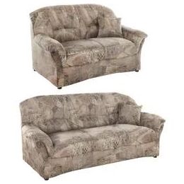 Polstergarnitur DOMO collection "Bahia zeitlos & elegantes Sofa, bequem", braun, Luxus-Microfaser, Belastbarkeitmaximal 100 kg,Inklusive Federkern, Sitzm&ouml;bel-Sets, Microfaser, natur