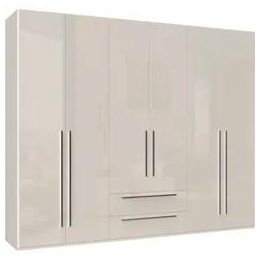 Kleiderschrank OTTO HOME "Piano, UV lackiert, hochgl&auml;nzend in beige oder wei&szlig;, FSC-zertifiziert", beige (beige hochglanz), B:272cm H:224cm T:56cm, Holzwerkstoff, Schr&auml;nke, Kleiderschrank Dreht&uuml;renschrank, in vielen Breiten, H&ouml;he 224cm, mit Soft-Close Funktion, 2 Schubladen