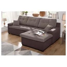 Ecksofa Home Affaire "F&ouml;hr L-Form", braun (mittelbraun), B:247cm H:75cm T:150cm, 100% Polyester Luxus-Microfaser/Struktur;100% Polyester PRIMABELLE/Webstoff;100% Polyester Melrose/Struktur grob, Sofas, Ecksofa, wahlweise mit Bettfunktion
