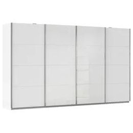 Schwebet&uuml;renschrank Rauch "Kleiderschrank Schrank Garderobe W&auml;scheschrank Ankleide SYNCRONO", wei&szlig; (wei&szlig;, wei&szlig;glas), B:361cm H:211cm T:62cm, Holzwerkstoff, Schr&auml;nke, Schwebet&uuml;renschrank, Mittelt&uuml;ren mit praktischer Synchron-&Ouml;ffnung MADE IN GERMANY