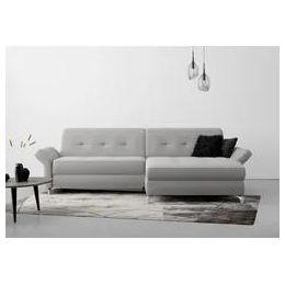 Ecksofa Home Affaire "Maredo L-Form", grau, B:284cm H:89cm T:179cm, 100% Polyester, Sofas, Ecksofa, Federkern, wahlweise auch mit Kopfteil- und Armlehnverstellung