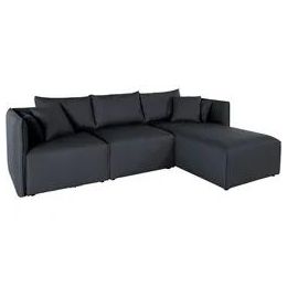 Ecksofa OTTO HOME "N&ouml;re L-Form", grau (anthrazit), B:262cm H:74cm T:172cm, Samtoptik (100% Polyester);Struktur (100% Polypropylene);Webstoff (100% Polyester);Struktur fein (100% Polyester);Luxus-Microfaser Lederoptik (100% Polyester);Baumwoll-/Leinenmix (60% Baumwolle/40% Leinen), Sofas, Ecksofa, 3 Teile, in vielen Bezugsqualit&auml;ten und Farben. Modulteile s. "N&ouml;re"