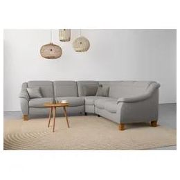 Ecksofa Home Affaire "Caldera L-Form", grau, B:270cm T:250cm, 100% Polyester, Sofas, Ecksofa, Federkern, wahlweise mit Kopfteilverstellung, Bettfunktion, Bettkasten