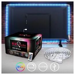 B.K.LICHT LED-Streifen, wei&szlig;, Dioden 36 Stk., Kabell&auml;nge 0,58m x Gesamtl&auml;nge 2m, Lichterketten, LED TV Hintergrundbeleuchtung Backlight 2m USB RGB selbstklebend, LED-Streifen