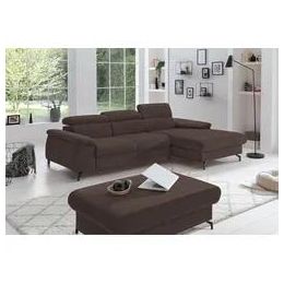 Ecksofa COTTA "Kitty L-Form, B: 242 cm", braun (espresso), B:244cm H:72cm T:166cm, Microfaser (100% Polyester);Flachgewebe (100% Polyester), Sofas, Ecksofa, mit Kopfteilverstellung, optional Bettfunktion & Bettkasten