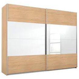 Schwebet&uuml;renschrank Rauch "Quadra", braun (struktureichefarben hell, spiegel), B:271cm H:210cm T:62cm, Holzwerkstoff, Schr&auml;nke, Schwebet&uuml;renschrank, mit Spiegelelementen