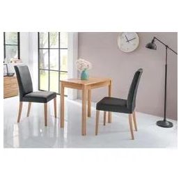 Essgruppe Home Affaire "Lea, TOPSELLER", schwarz, B:110cm, Sitzm&ouml;bel-Sets, Essgruppe, Massivholz, verschiedene Ausf&uuml;hrungen w&auml;hlbar