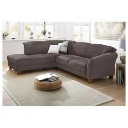 Ecksofa Home Affaire "Gotland L-Form", braun (espresso), B:257cm H:84cm T:212cm, Struktur (100% Polypropylen);Luxus-Microfaser ALTARA NUBUCK (100% Polyester);90% Polyester/10% Polyamid Luxus-Microfaser (100% Polyester), Sofas, Ecksofa, wahlweise mit Sitztiefenverstellung + Bettkasten