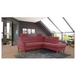 Ecksofa Home Affaire "Palmera L-Form, B: 236 cm", lila (chianti), B:236cm H:89cm T:212cm, 100% Polyester;Struktur (100% Polyester);Luxus-Microfaser in Lederoptik (100% Polyester), Sofas, Ecksofa, optional Bettfunktion & Bettkasten, Federkern