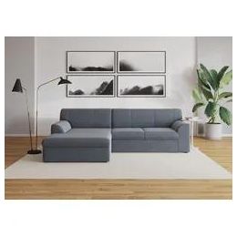 Ecksofa DOMO collection "Topper, elegant und zeitlos, kompaktes Stellma&szlig; 245/155cm, L-Form", grau (dunkelgrau), B:245cm T:155cm, Sofas, Ecksofa, mit Recamiere, wahlweise mit Schlaffunktion