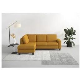 Ecksofa Home Affaire "Summer L-Form", gelb (mustard), B:236cm H:91cm T:170cm, 100% Polyester, Sofas, Ecksofa, mit Ottomane, mit oder ohne Bettfunktion und Bettkasten, Cord-Bezug