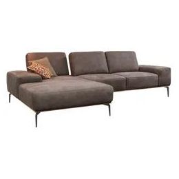 Ecksofa W.Schillig "run, Designsofa mit tollem Sitzkomfort, bequem, L-Form", braun (mocca s37), B:299cm H:88cm T:178cm, Longlife Xtra-Leder Z73: Naturwalkleder der Luxusklasse aus den erlesensten Rohh&auml;uten. Hautst&auml;rke 1, 1 &ndash; 1, 3 mm;ROHLEDER Jacquard-Flachgewebe Q2 W60 (63% Polyester, 37% Polyacryl);ROHLEDER Chenille-Flachgewebe Q2 W77 (68% Polyacryl, 32% Polyester);Stoff S37 (100% Polyester), Sof